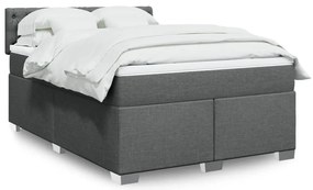 Box spring postel s matrací tmavě šedá 140x200 cm textil 3285919