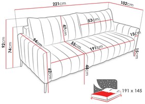 Pohovka na každodenní spaní HATSUKO - zelená