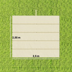 Outsunny 2,5x2,55m Náhradní střešní plachta pro pergolu s retrakčním systémem pro zahradní altán s deštníkem v krémové barvě se 10 odtokovými otvory