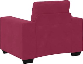 Set pohovek 3 ks Větrná červená samet 3324643