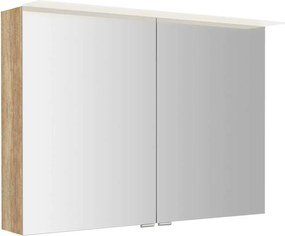 Sapho Linex - Zrcadlová skříňka s LED osvětlením 100x70x15 cm, 2x dvířka, dub alabama LX100-0022