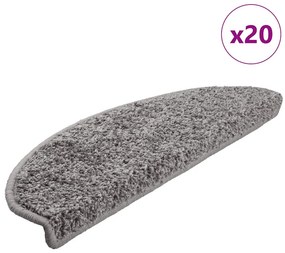 Schodové rohože 20 ks 65 x 21 x 4 cm šedé, půlkulaté, velké 3365845