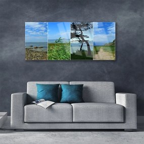 akrylový obraz Pláž Strom Krajina 125x50 cm