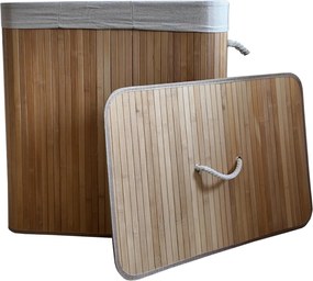 TRENDIE Bambusový koš na prádlo 150l světle hnědý + DÁREK