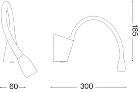 Ideal Lux - LED Flexibilní lampička GOOSE LED/3W/230V CRI 90 černá