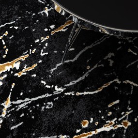Dywany Łuszczów, Kusový koberec Allure 1963 black/gold kruh, 200x200 (průměr) kruh, černá, kancelář