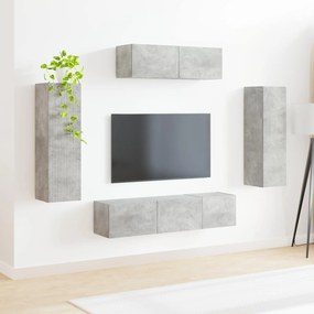 Televizní skříň 5 ks Betonově šedá 3409171