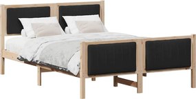Rám postele Hnědo-černá 140 x 190 cm Masivní borovicové dřevo 3394325