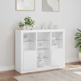 Příborníky s LED osvětlením 3 ks bílé kompozitní dřevo 3209121