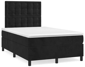 Box spring postel s matrací a LED černá 120 x 190 cm samet 3270337
