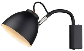 Nástěnná lampa Nivå černá/přírodní