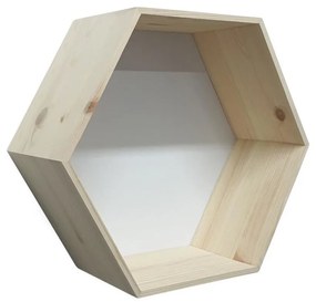 ČistéDřevo Přírodní police - hexagon 35 x 30,5 x 14 cm