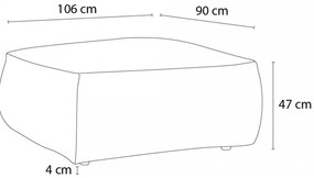 Tmavě šedá manšestrová podnožka Voltaire – Bobochic Paris