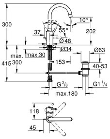 GROHE 32629002 - Umyvadlová baterie CONCETTO velikost L lesklý chrom