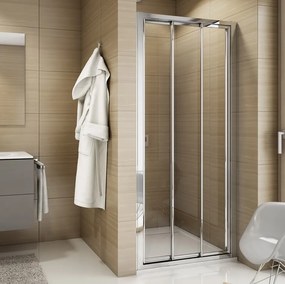 Sanswiss TOP-LINE TOPS3 třídílné posuvné sprchové dveře 80 cm Šířka: 800 mm, Profil: Aluchrom, Sklo: Durlux 22
