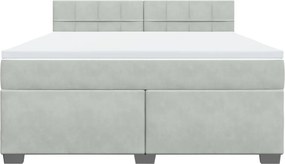 Box spring postel s matrací světle šedá 180x200 cm samet 3286378