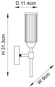 Endon 106258 - Nástěnné svítidlo TOUR 1xG9/3W/230V mosaz