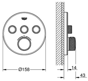 Grohe Termostat pro podomítkovou instalaci s třemi ventily 29904LS0