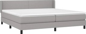 Box spring postel s matrací světle šedá 200 x 200 cm textil 3129577
