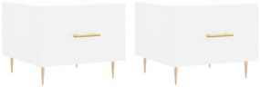 Konferenční stolky 2 ks bílé 50 x 50 x 40 cm kompozitní dřevo