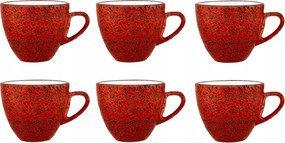Šálek na espresso porcelánový červený 75 ml Wilmax 6 kusů