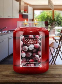 Country Candle – vonná svíčka Frosted Cranberries (Ojíněné brusinky), 680 g