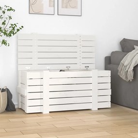 Úložný box bílý 91 x 40,5 x 42 cm masivní borové dřevo - Default Title