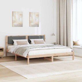 Rám postele s čelo Tmavě šedá 200 x 200 cm Masivní borové dřevo 3394229