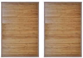 vidaXL Bambusové koupelnové předložky 2 ks 60 x 90 cm hnědé