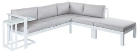 Bílo-šedý zahradní lounge set pro 5-6 – LDK Garden