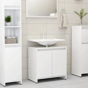 Koupelnová skříňka bílá vysoký lesk 60 x 33 x 61 cm dřevotříska - Default Title