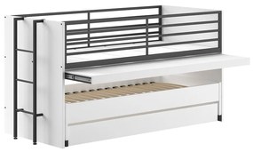 Bílá patrová dětská postel s výsuvným lůžkem s roštem 90x200 cm Sam – Vipack