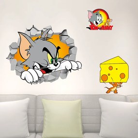 Živá Zeď Samolepka na zeď Tom a Jerry