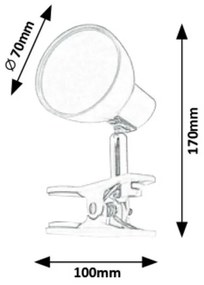 Rabalux 1478 klip-on stolní lampa Noah