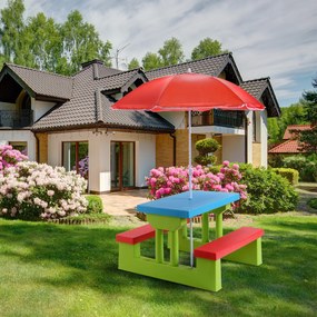 Costway Dětská sedací skupina, dětský stolek, lavice, pikniková dětský nábytek
