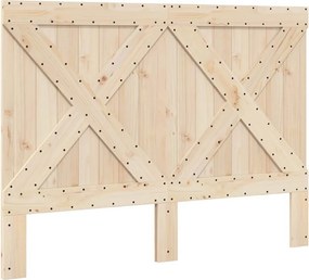 Rám postele s čelem bílý 140 x 200 cm masivní borové dřevo 3281570