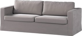 Potah na pohovku IKEA  Karlstad 3-místná, nerozkládací, dlouhý barva šedá látka lesklé, sametová