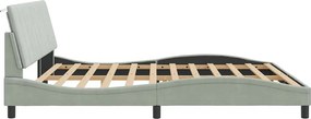 Rám postele bez matrace Hanko světle šedý 200 x 200 cm samet 3207867