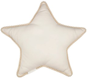 Cotton &amp; Sweets Boho polštář hvězda s bublinkami vanilka 50 cm