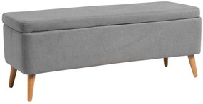 OnaDnes -20% Šedá čalouněná lavice Somcasa Zurich 120 cm s úložným prostorem