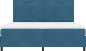 Postel s boxspringem s čelo Tmavě modrá 200 x 200 cm samet 3339924