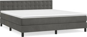 Box spring postel s matrací tmavě šedá 160x200 cm samet 3141552
