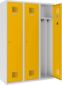 MALOW Šatní skříň kovová Sum 430 W šířka 1200 mm [bílá šedá, béžová, cylindrický zámek]
