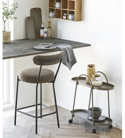 Hnědá čalouněná barová židle (výška sedáku 65 cm) Badalona – House Nordic