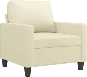 Křeslo s podnožkou krémové 60 cm umělá kůže 3201020