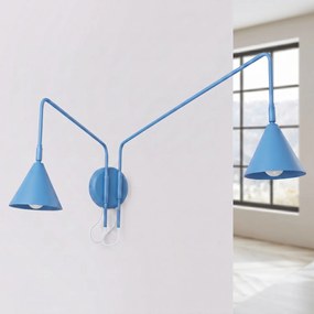 Sollux Lighting Nástěnné svítidlo NOX 2 světle modré s vypínačem