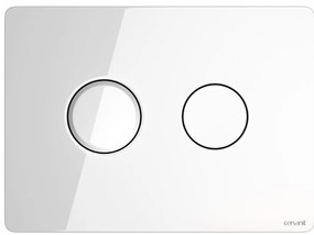 Cersanit Accento Circle, pneumatické splachovací tlačítko, bílé sklo, S97-055