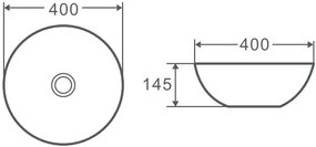 Hydroland Keramické umyvadlo na desku Fiona ø40 cm, bílé