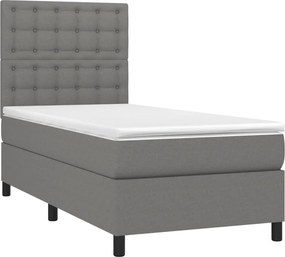 Box spring postel s matrací tmavě šedá 90x190 cm textil 3142058