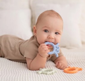 GiliGums Dětské silikonové kousátko Baby Octopus Teether, 3m+, sv. modrá, 1 ks